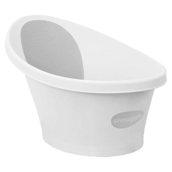 Shnuggle Baby Bath With Plug White/Grey | Baby Village