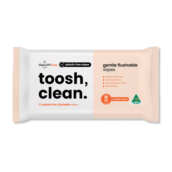 Cleanlife Toosh Clean Flushable Range 80pk | Baby Village