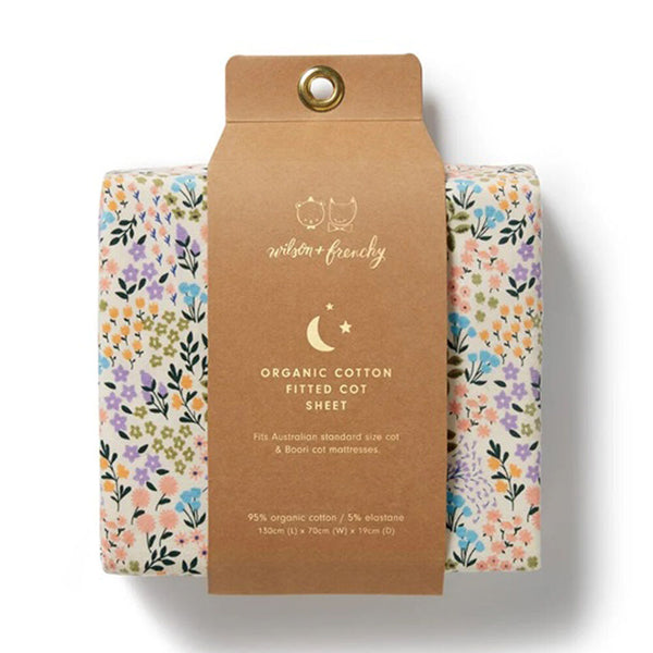 Wilson & Frenchy Tiny Bloom Organic Cot Sheet | Baby Village