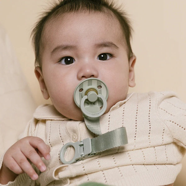 Bibs Dummies Pacifier & Loop Clip Gift Set Size 1 Sage | Baby Village