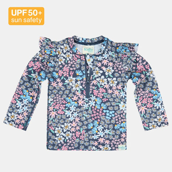 Toshi Swim Rashie L/S Ripple Wattle Dusk | Baby Village